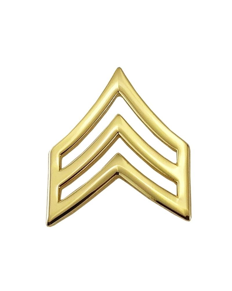 SGT CHEVRONS 3/4 MILITARY GOLD
