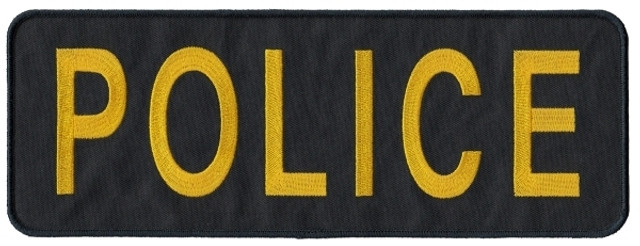 oherron.com: Hero's Pride Police Back Patch Dark Navy With Gold Lettering