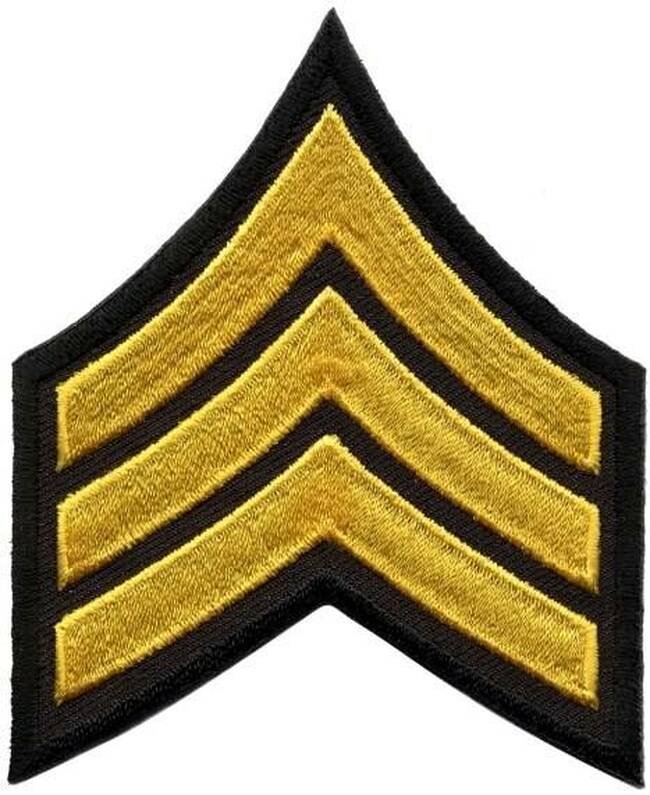 oherron.com: Hero's Pride SGT Chevrons Dark Gold/Black