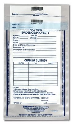 Sirchie Integrity Evidence Bag 7.5" X 10.5" 100 Pack