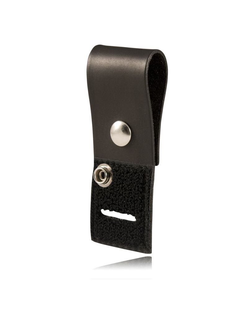 Boston Leather Epaulet Shoulder Mic Holder w/ Snap, Slot And Hook And Loop