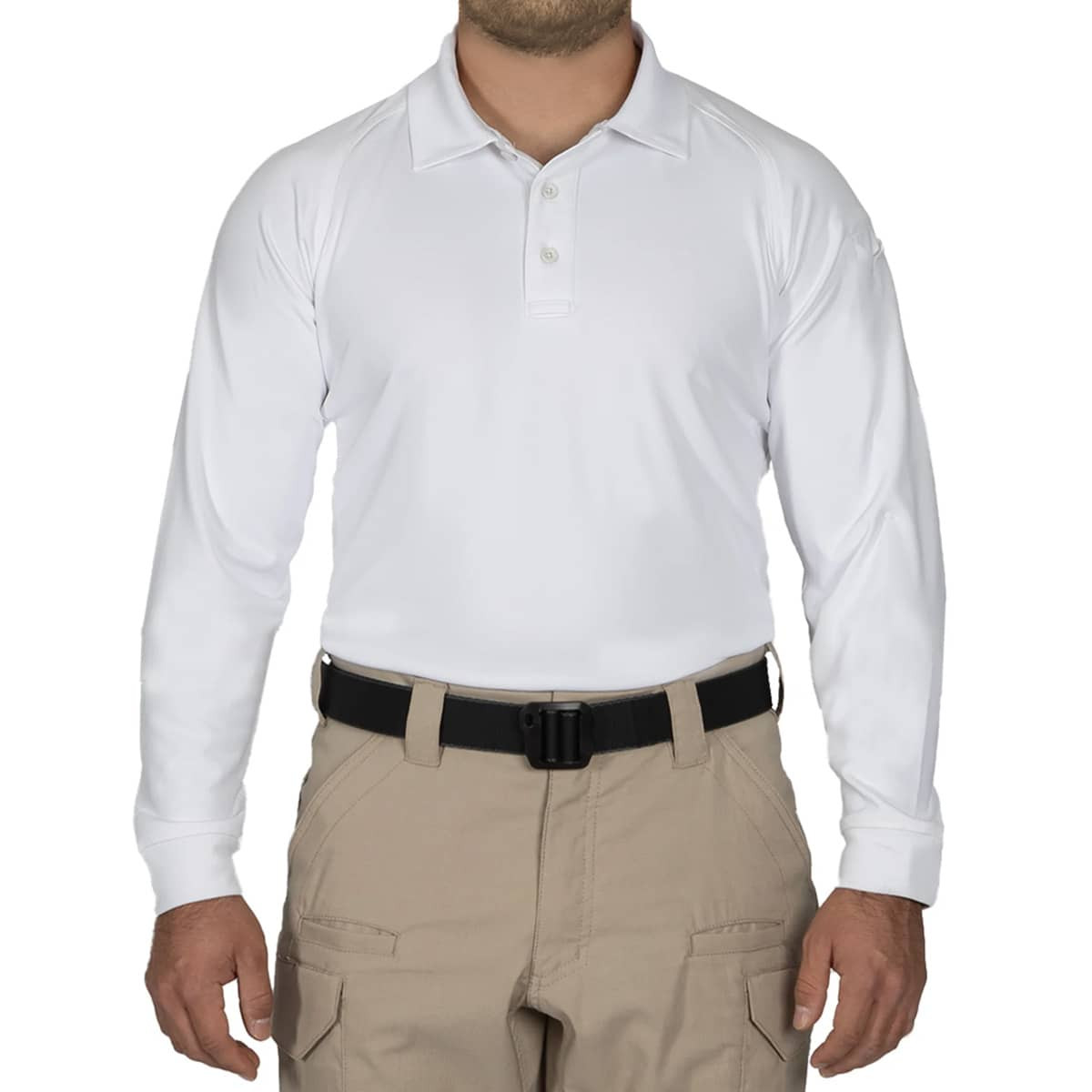 oherron.com: First Tactical Men's Performance Long Sleeve Polo White