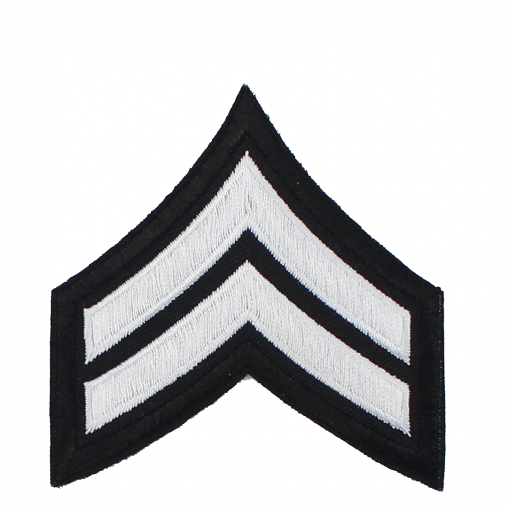 oherron.com: Premier Emblem Corporal Chevrons White/Black 2 pair
