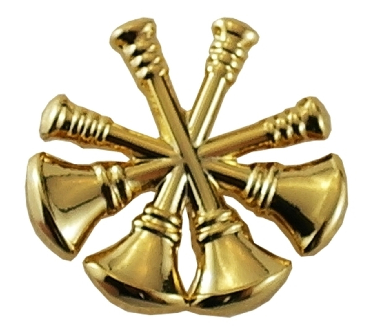 5 Crossed Bugle Chief Gold Collar Device