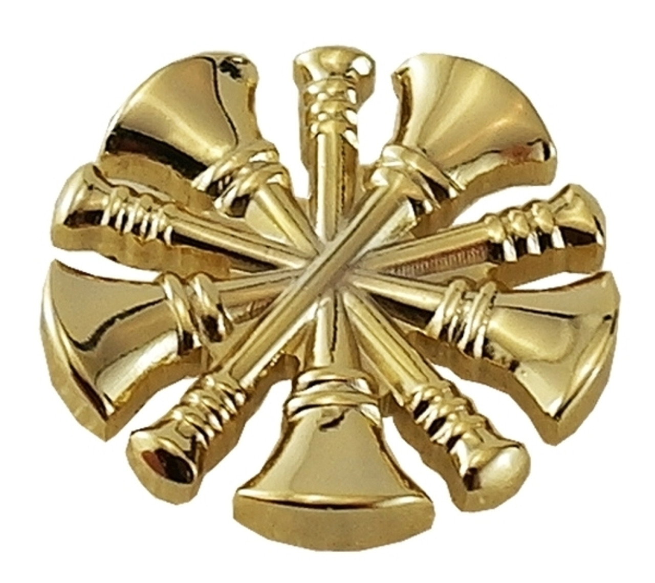 5 Crossed Bugle Chief Gold Collar Device