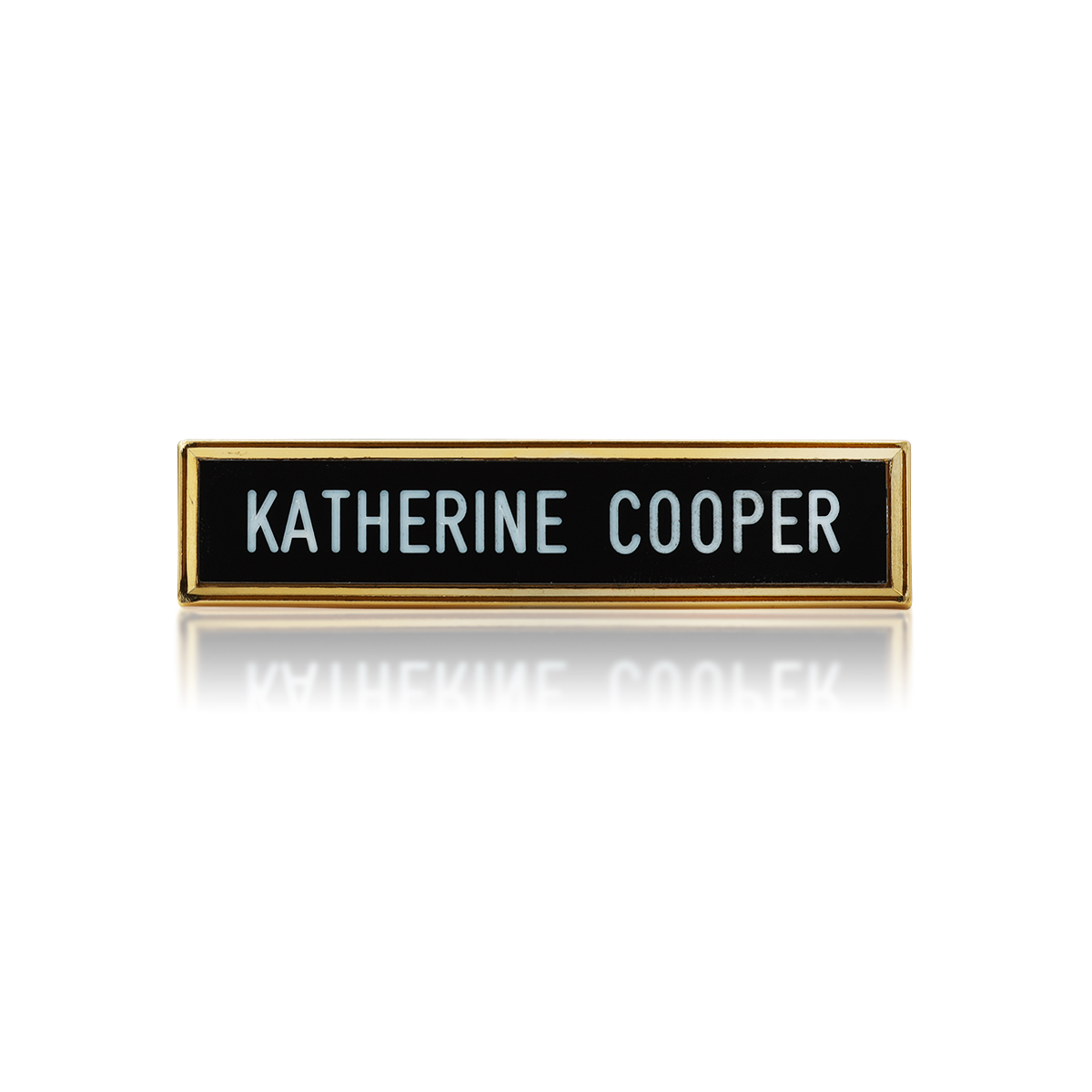 oherron.com: Reeves Nameplate, Plastic, Silver Border, Clutch Back