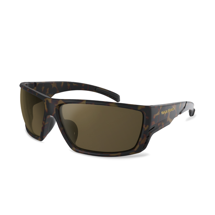 War Bird Fusillade Safety Glasses, Tortoise Matte Frame/Brown Lens