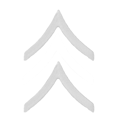 oherron.com: Premier Emblem 3/4" Metal Private Chevron Silver