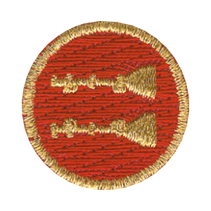 oherron.com: Premier Emblem Fire Rank Insignia 2 Parallel Bugle Red/Gold