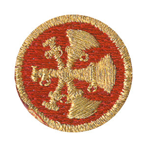 oherron.com: Premier Emblem Fire Rank 3 Crossed Bugles Red/Gold