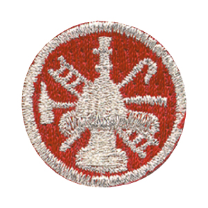 oherron.com: Premier Emblem Fire Rank Insignia Scrambled Bugle Red/Silver